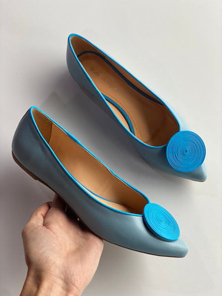 Stephie Leather Flat Blue – Village Shoe Inn